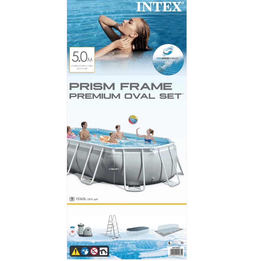 Intex Oval Pool 26796 Prism - 503x274x122 cm Set inkl. Pumpe